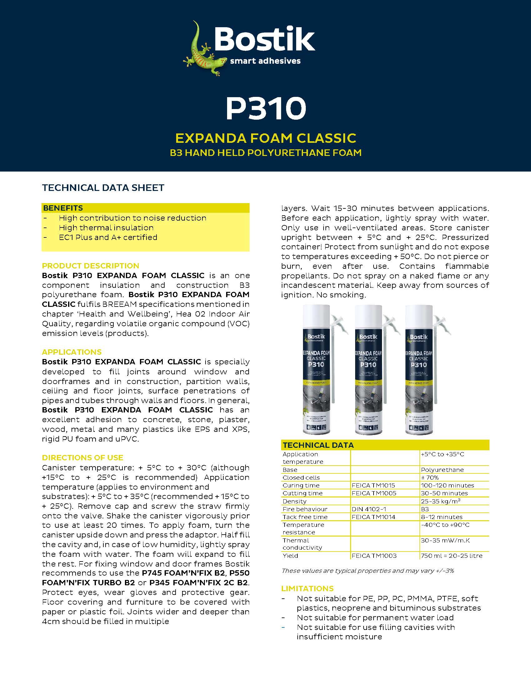 Bostik P310 Expanda Foam Classic - MTA Fire Barrier